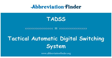 Tadss Significa Sistema Táctico De La Conmutación Digital Automático Tactical Automatic