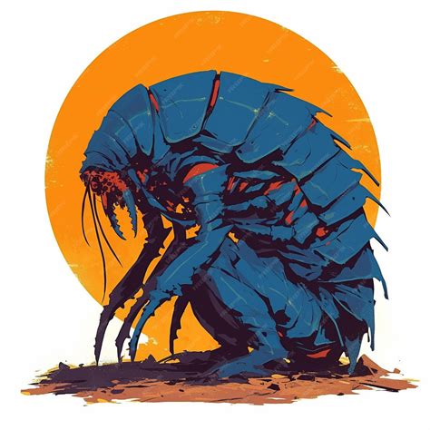 Premium Vector Giant Isopod Crawling In The Abyss