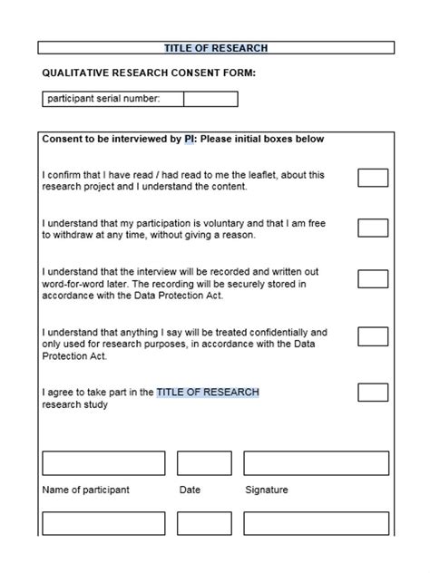 Interview Consent Form Template Interview Consent Form Template