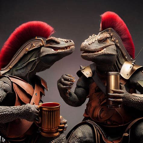 Spartan Lizards Drinking Raiart
