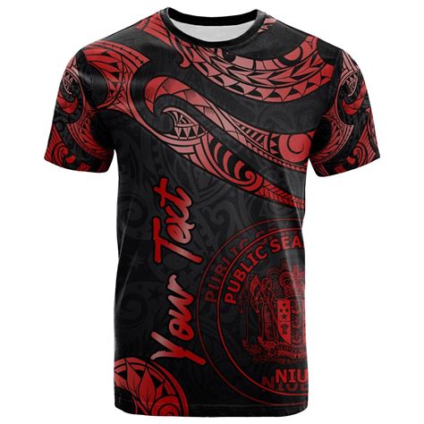 Niue Polynesian Custom T Shirt Poly Tattoo Red Version T Shirt