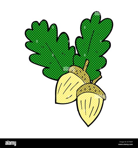 Retro Comic Book Style Cartoon Acorns Stock Vector Image And Art Alamy