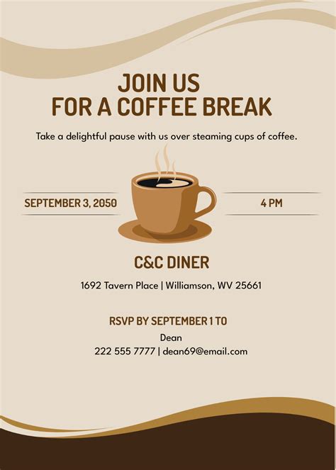 Free Coffee Invitation Templates Editable And Printable