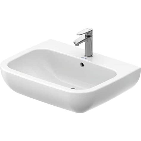 Duravit D Code 713 In Wall Mounted Oval Bathroom Sink In White