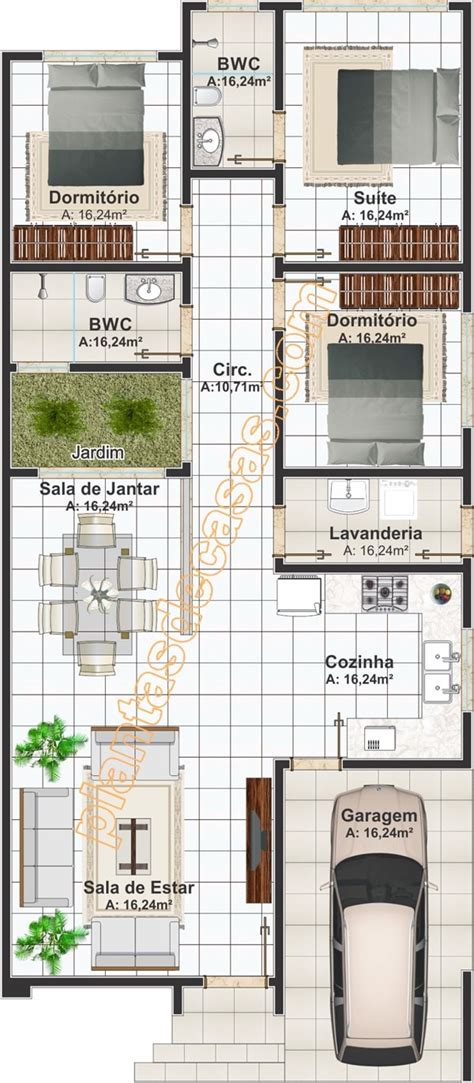 10 Plantas De Casas Térreas Com 3 Quartos
