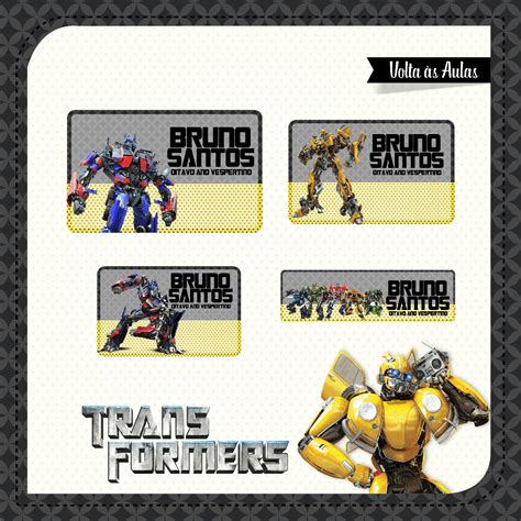 Kit Etiquetas Transformers Dani Papeleira