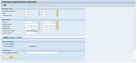 LEAN SAP Tcode Request Long Term VendDecl Vendor