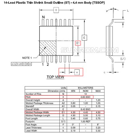 Tssop14 Ssop14 0 65mm Body 4 4mm Zif Socket [5423] Sunrom