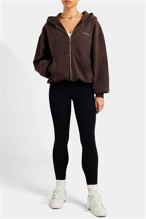 Oversized Zip Hoodie Chocolate Womens Hoodies And Sweats Shop