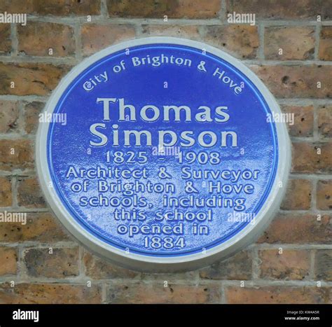 Blue Plaque For Thomas Simpson West Hove Infants School Connaught