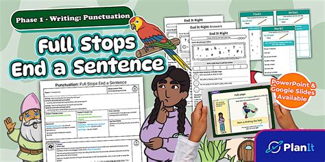 Phase 1 Writing Punctuation Full Stops End A Sentence
