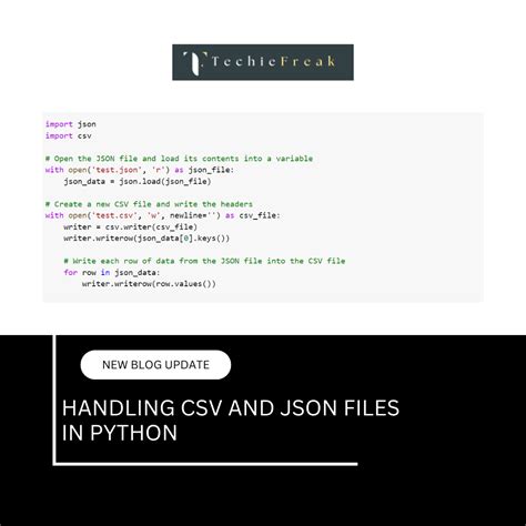 Csv And Json Files