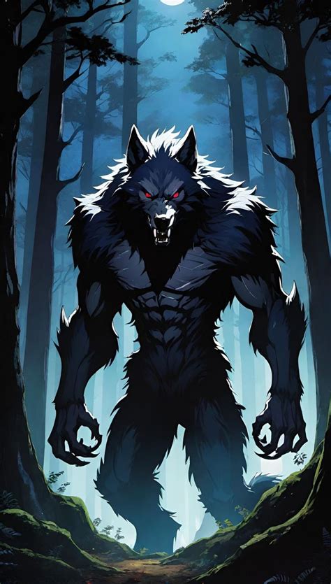 Werewolf 🌕 Wallpaper Digital Art Design In 2025 Werewolf Drawing