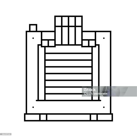 Transformer Electronic Component Line Icon Vector Illustration Stock