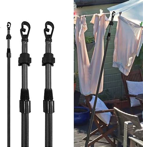 Almineez 2 Galvanised Washing Line Prop Outdoor Galvanised Extendable