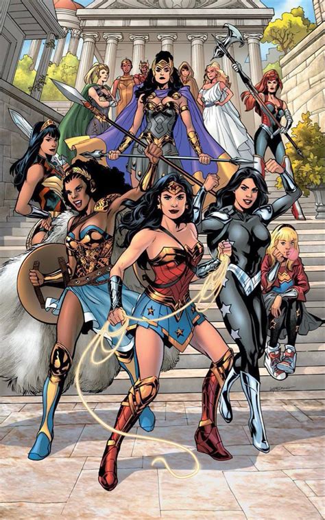 Dc Comics Characters In Front Of Old Building All Wonder Woman Women