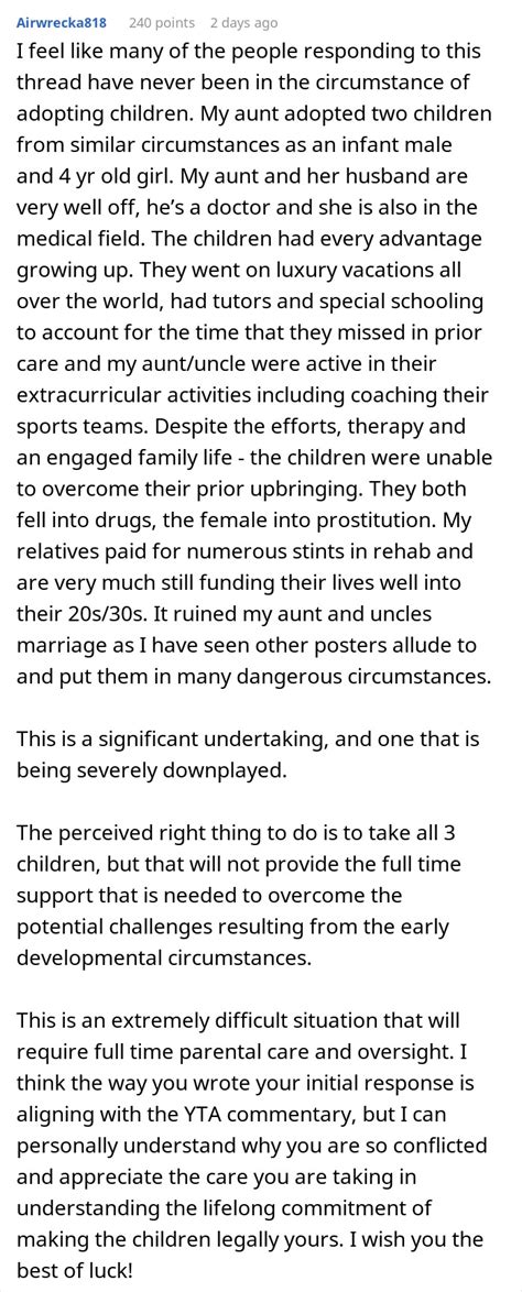 “aita For Telling My Wife We Can Adopt Her Nephews But Not Her Niece