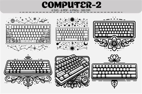 Computer Keyboard Clipart 6 Designs Graphic By Digitalarthome41 · Creative Fabrica