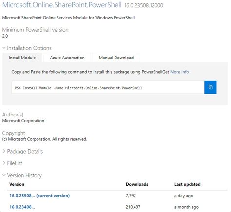 powershell module microsoft online sharepoint powershell 16 0 23508