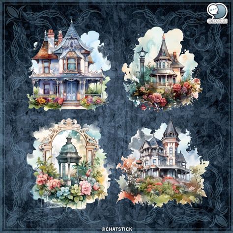 Victorian Vignettes 180 Png Cliparts Of Small Detailed Scenes Of