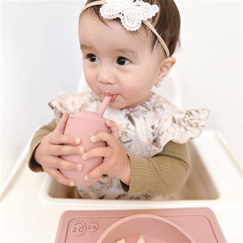 Silicone Mini Cup Straw Training System By Ezpz For 12 Months