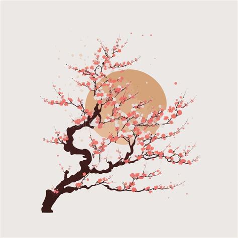 Flowering Cherry Angiosperm Tree Stock Vector Illustration Of Garden