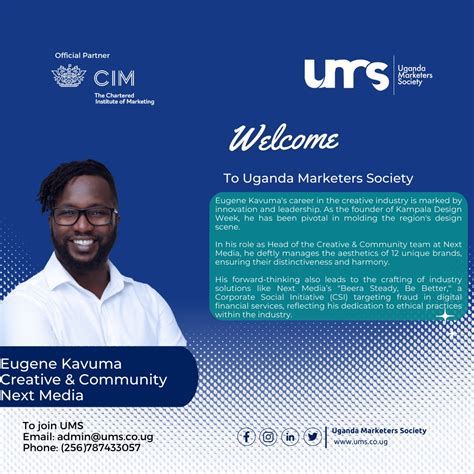 Eugene Kavuma Joins Uganda Marketers Society A Creative Innovators Commitment To Excellence