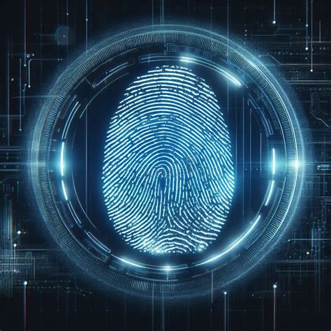 Digital Fingerprint Identification On Blue Background Stock Image