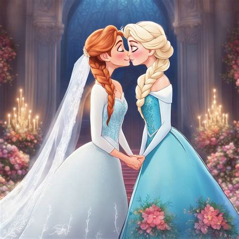 Anna And Elsa Getting Married To Each Other And Ki By Mechamutourmon On