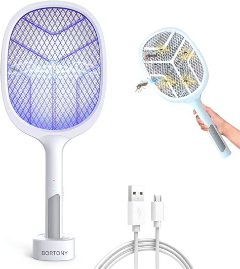 Bortony Mosquitos Swatter Electric Bug Zapper Dual Mode Mosquito Killer Insect Killer Usb