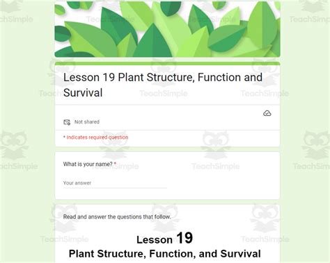 Free Reading Passage Plant Structure Function And Survival Forms