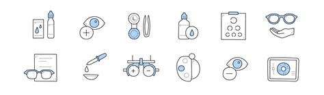 Set Of Optometry Eye Health Care Doodle Icons 13699212 Vector Art At