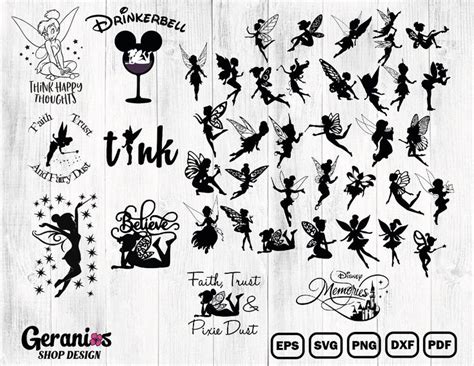 Super Bundle Tinkerbell Svg Cut Files Tinkerbell Silhouette Svg