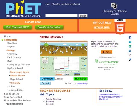 Answer Key Natural Selection Simulation At Phet Answers