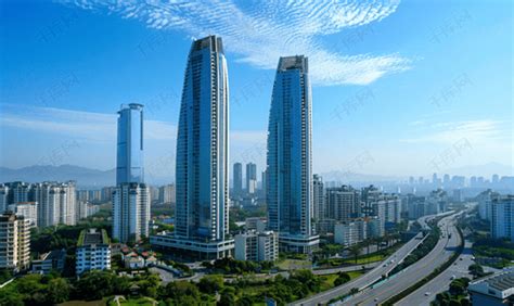 厦门地标双子塔高清摄影大图 千库网