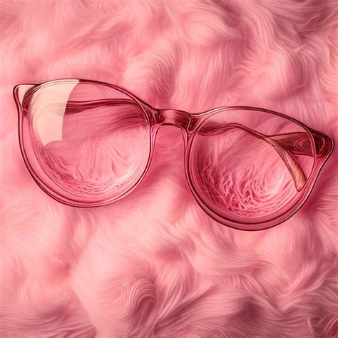 Premium Ai Image A Pink Fuzzy Pair Of Glasses With The Word Love On It