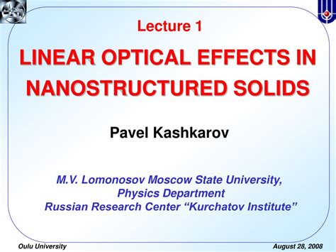 Ppt Linear Optical Effects In Nanostructured Solids Powerpoint