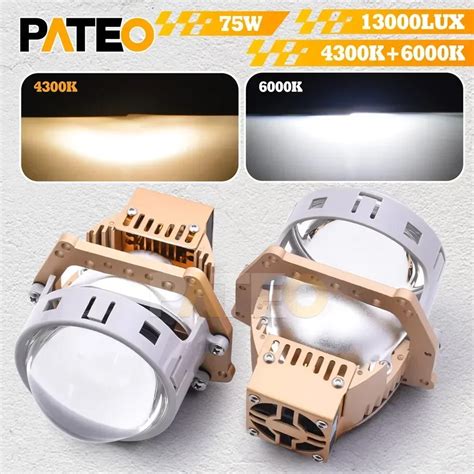 Lentes Bi Led De 3 Polegadas Cores Duplas 4300k 6000k Projetor Farol Carro Para Hella 3rpng
