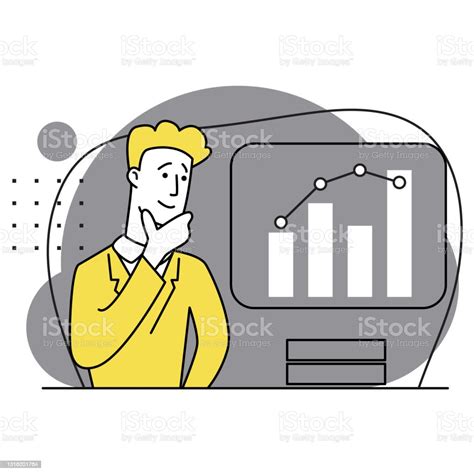 데이터베이스 분석 재정 디지털 솔루션 비즈니스 분석 및 계획 비즈니스 마케팅 일러스트레이션 비즈니스 활동에 참여하는 남성과의 장면 모던 플랫 트렌디 벡터 스타일 개념에 대한