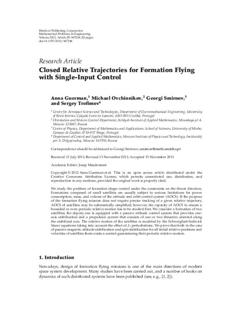 Pdf Closed Relative Trajectories For Formation Flying With Single
