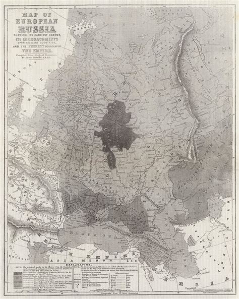 Map Of European Russia Showing Its Earliest Extent Its Encroachments