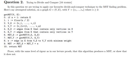 Solved Question Trying To Divide And Conquer MARKS Chegg
