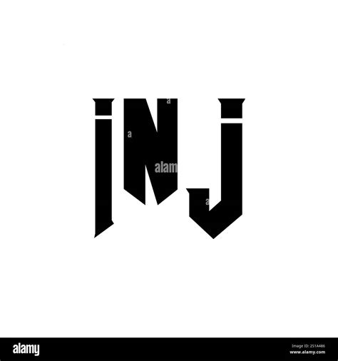 Inj Letter Logo Design For Technology Company Inj Logo Design Black And White Color Combination