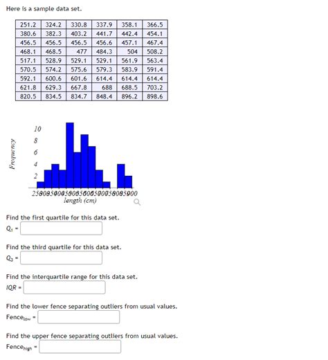 Solved Here Is A Sample Data Set Find The First Quartile For