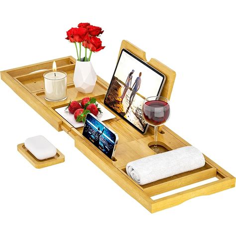 6mo Finance Premium Bathtub Tray Caddy Bath Tray Bamboo