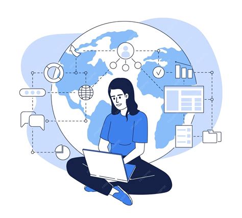 Premium Vector Freelancer At Work Flat Concept Vector Illustration