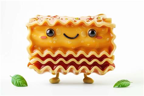 Lasagna Shaped Funny Character Premium Ai Generated Image