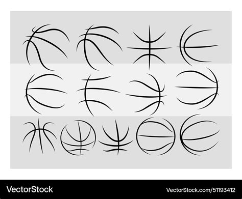 Basketball Line Art Svg Silhouette Ball Sports Svg