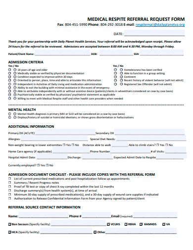 Free 20 Referral Request Form Samples In Pdf Ms Word