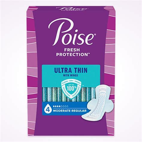 Buy Poise Ultra Thin Pads 4 Drops Moderate Absorbency Regular Length